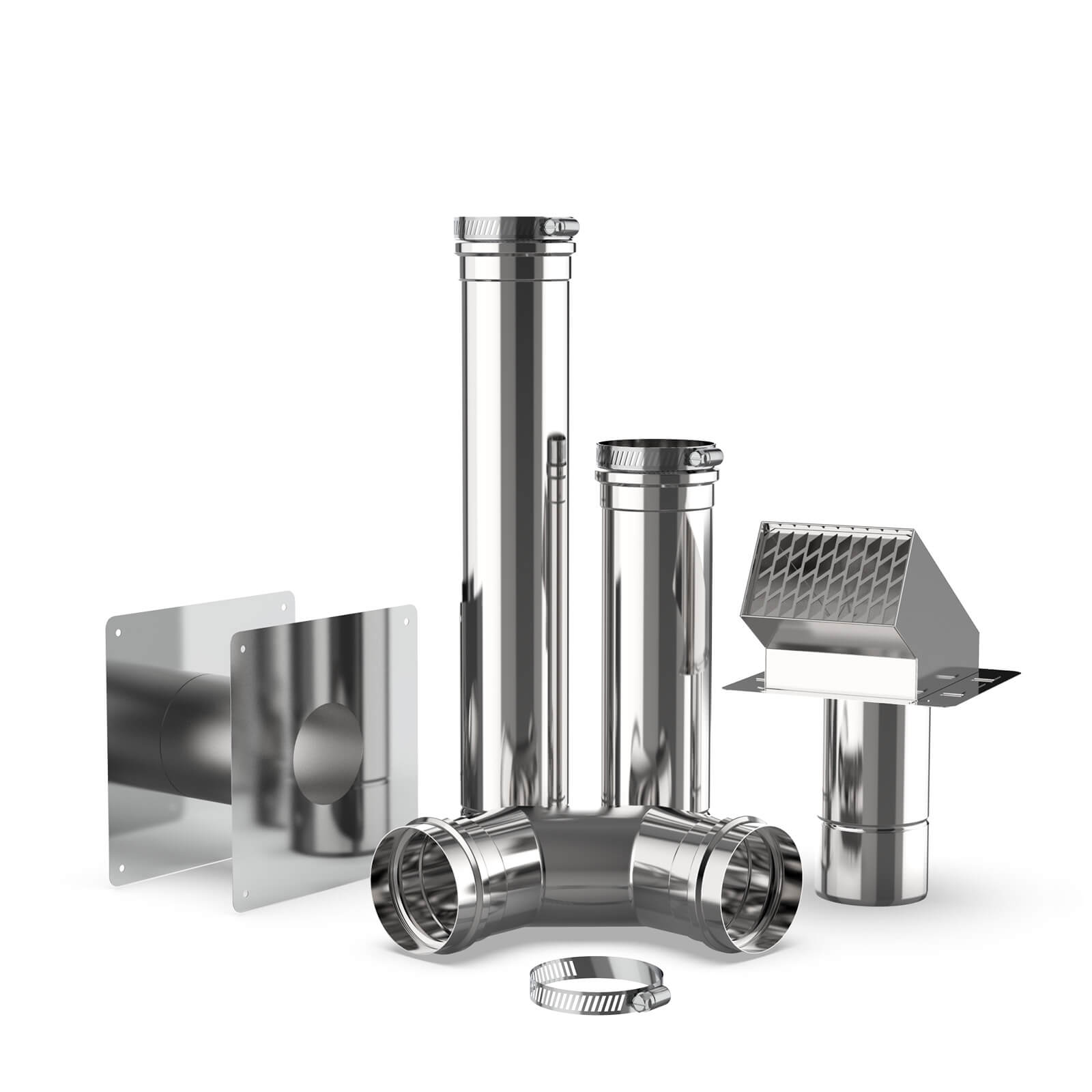 ThermoMate 3" Horizontal Stainless Steel Vent Pipe Kit
