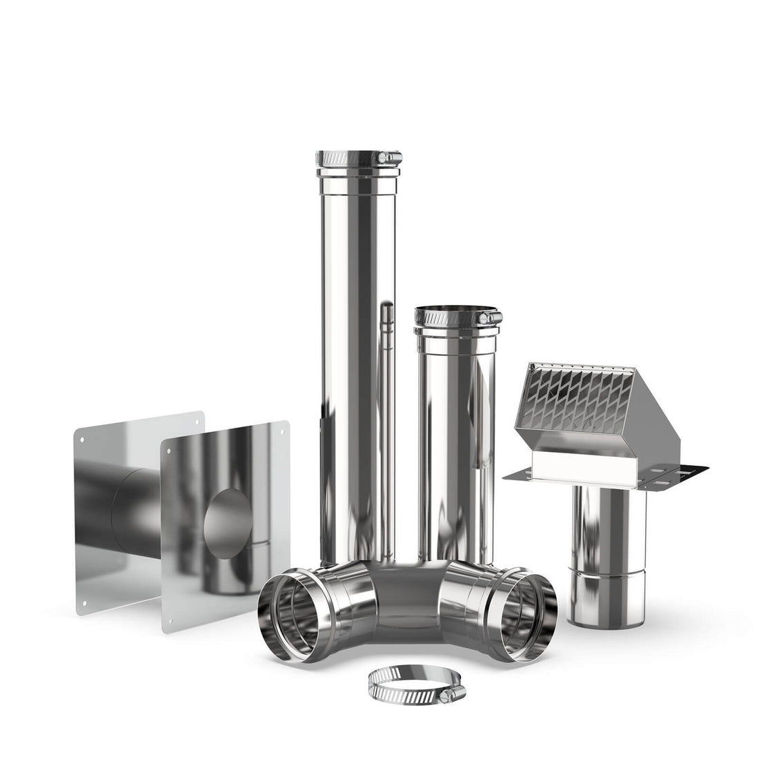 ThermoMate 3" Horizontal Stainless Steel Vent Pipe Kit