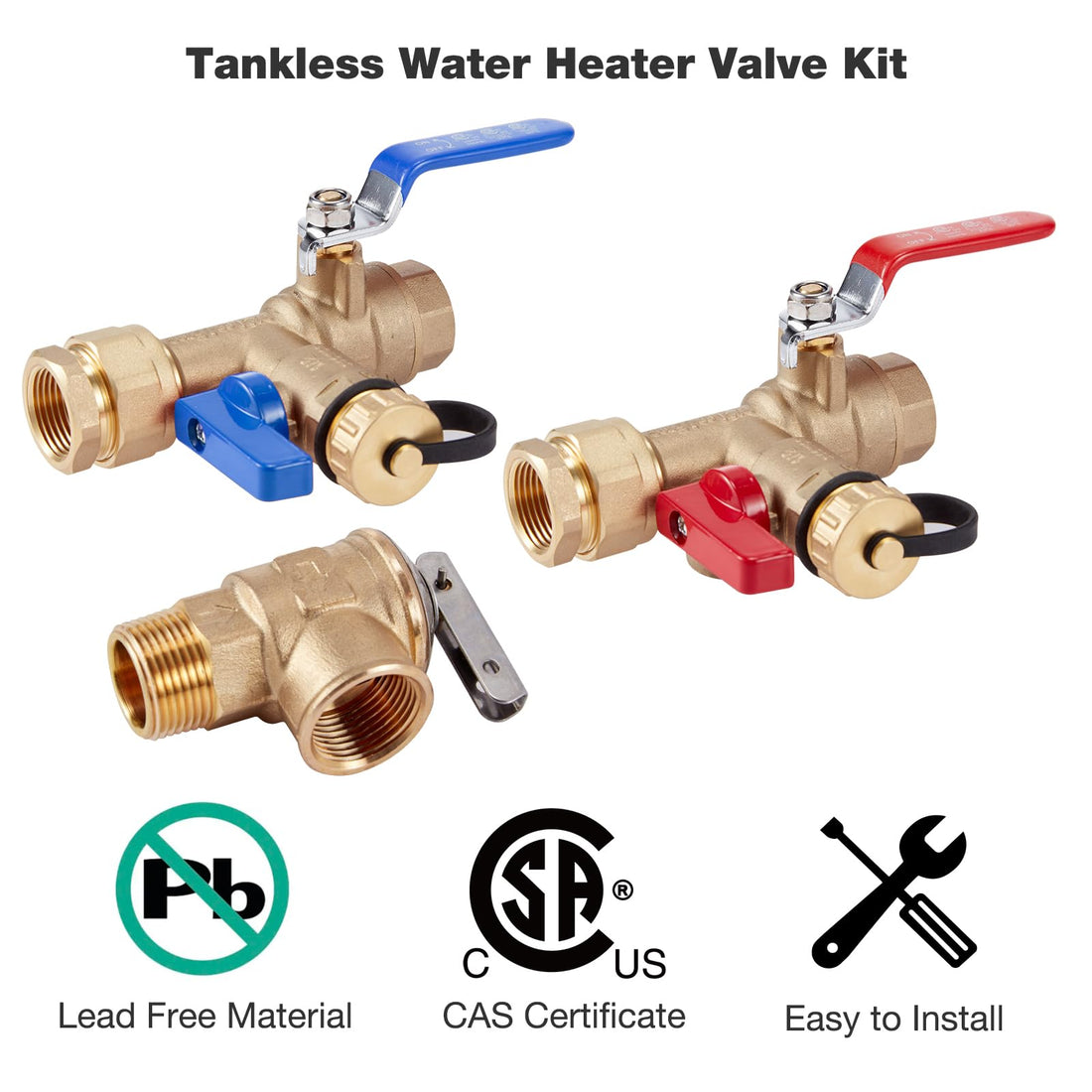 3/4'' IPS Isolator Tankless Water Heater Service Valve Kit