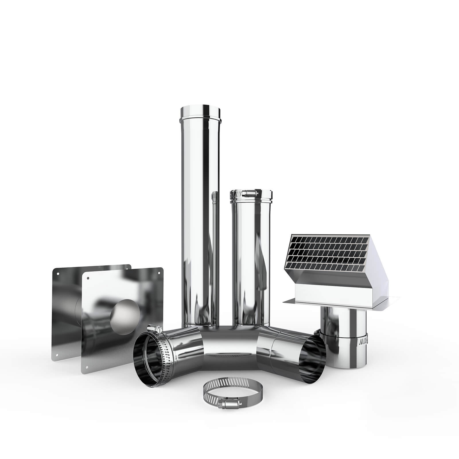 ThermoMate 3" Horizontal Stainless Steel Vent Pipe Kit